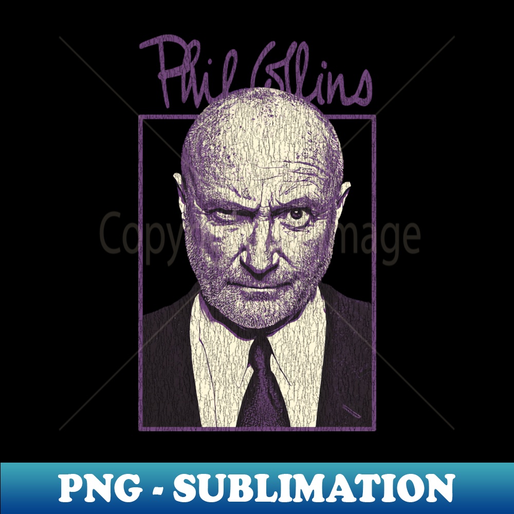 Phil Collins Genesis 1970s Vintage Look - Retro PNG Sublimat | Inspire ...