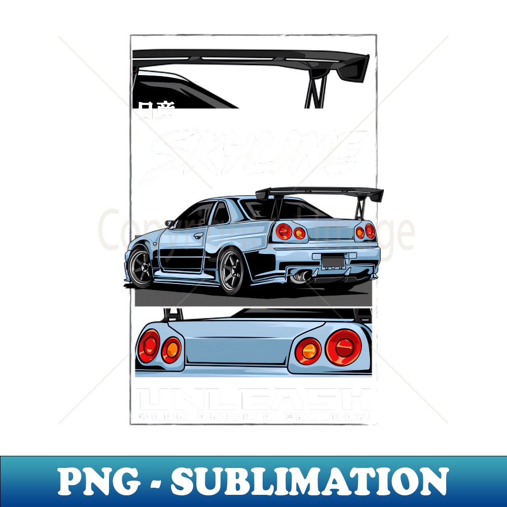 R34 Skyline GTR Drift Car - Special Edition Sublimation PNG | Inspire ...