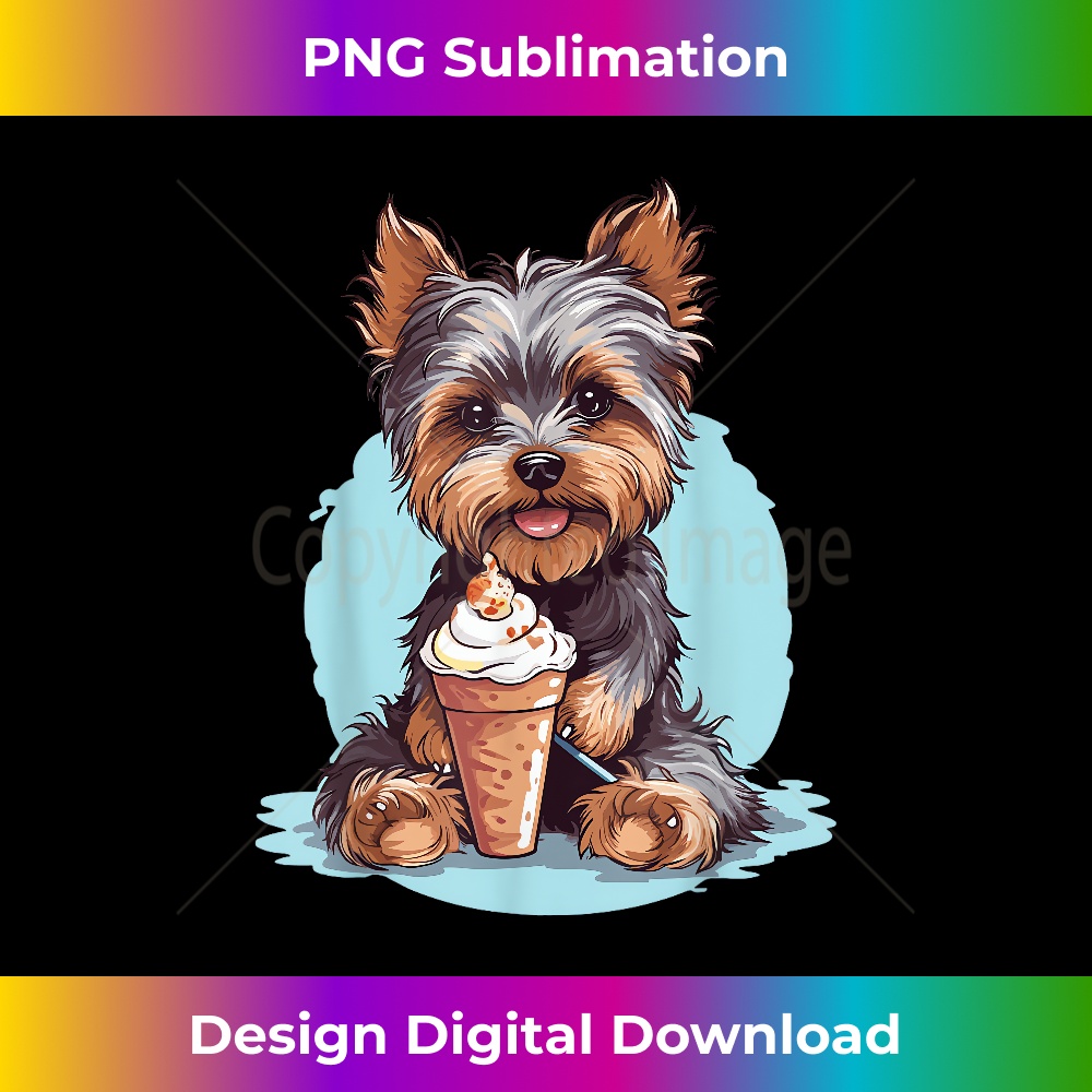 Yorkie Dog Anime Eating Ice Cream Summer Cute - Eco-Friendly | Inspire ...