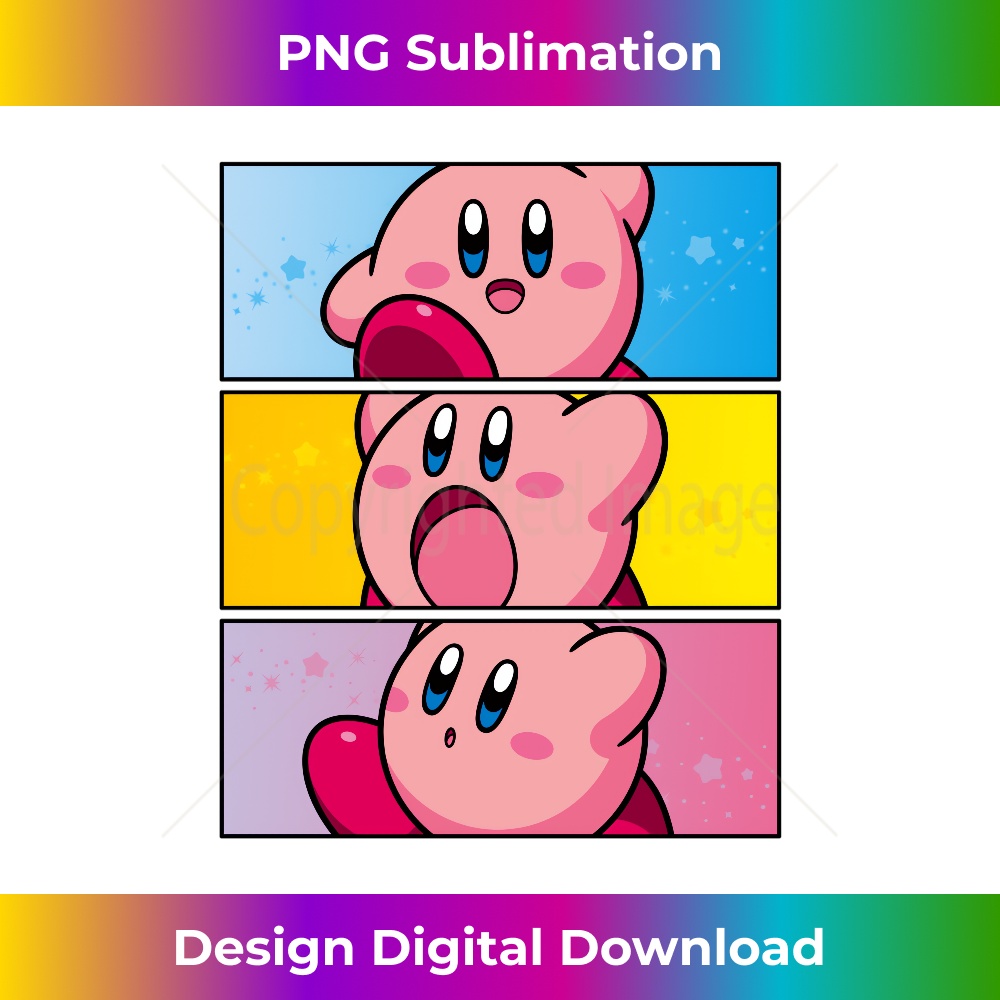 Kirby Cute Faces Stacked Boxed Up Panels Poster Long Sleeve | Inspire Uplift