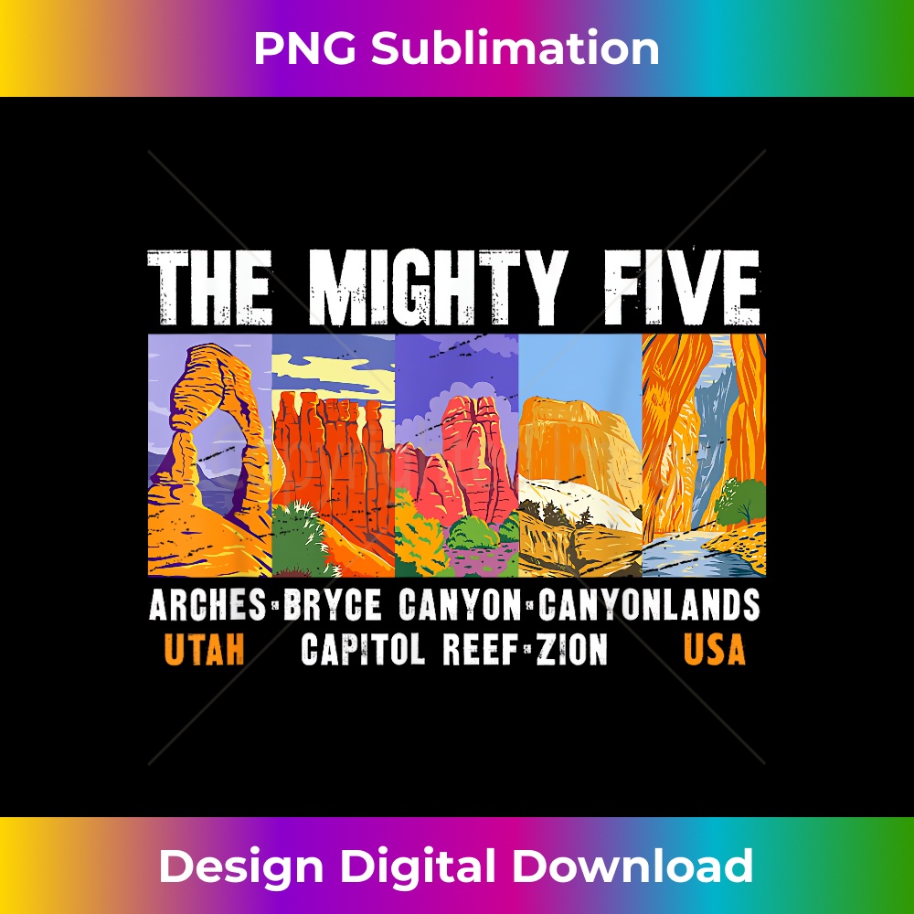 Mighty Five Utah National Parks Distressed Vintage - Bohemia | Inspire ...