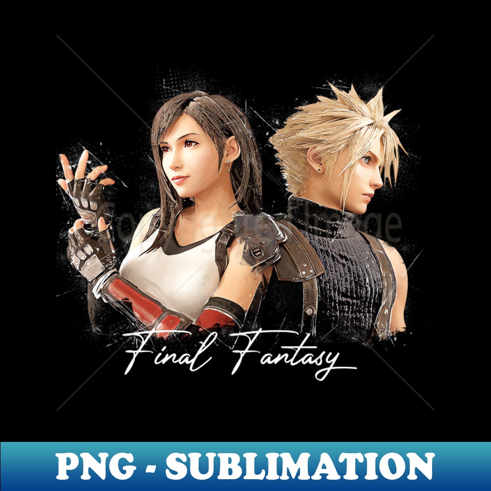 Final Fantasy VII Cloud and Tifa - PNG Sublimation Digital D | Inspire Uplift