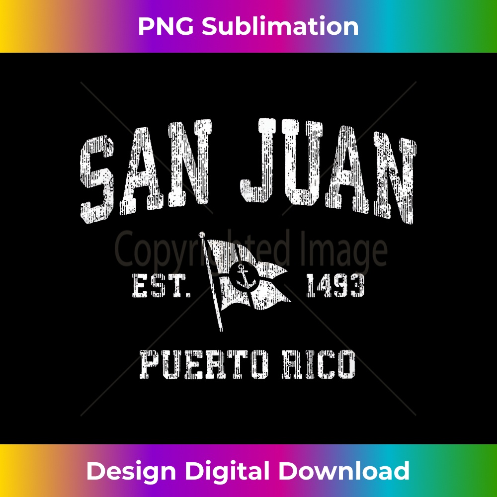 San Juan Puerto Rico Vintage Boat Anchor Flag Design Tee - B | Inspire ...