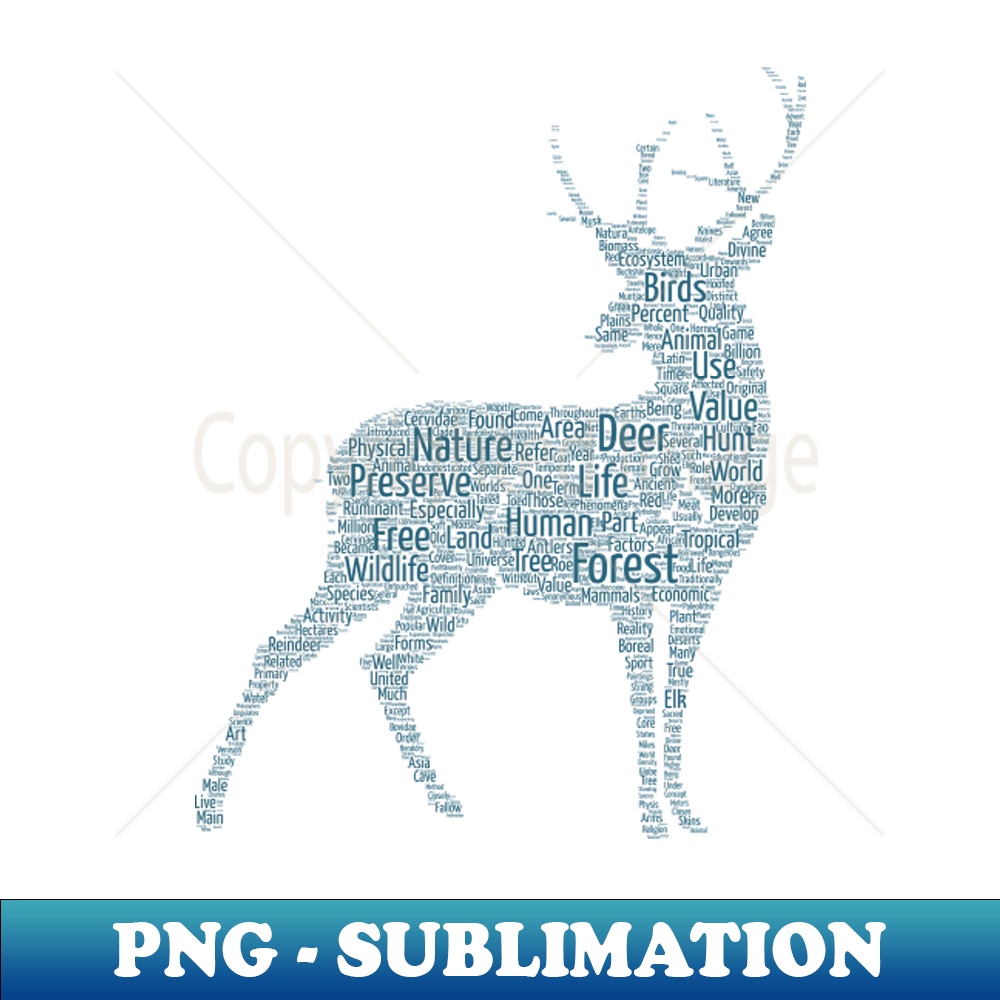 Deer Forest Silhouette Shape Text Word Cloud - Unique Sublim | Inspire ...