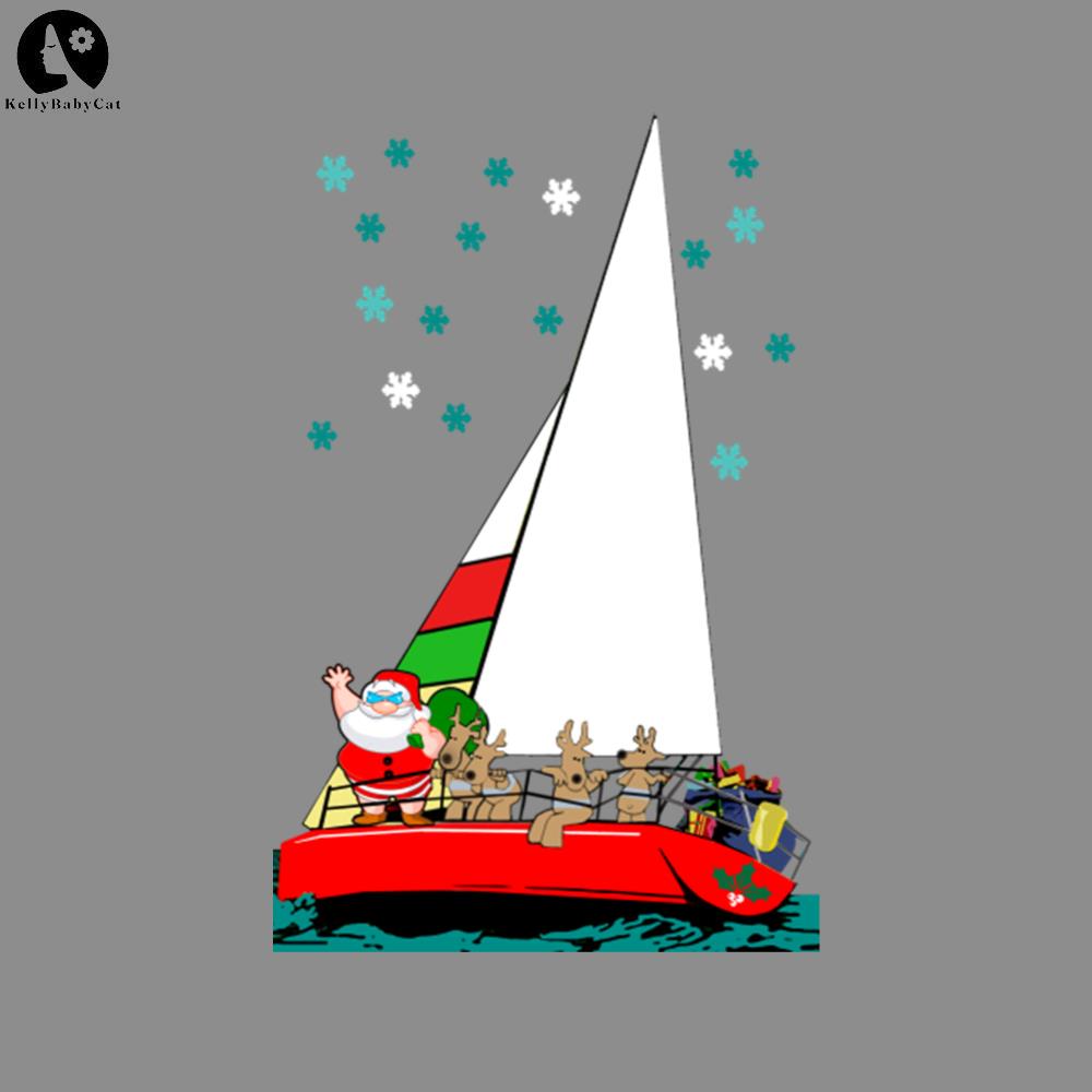 Santa Sailing at Christmas PNG, Funny Christmas PNG | Inspire Uplift