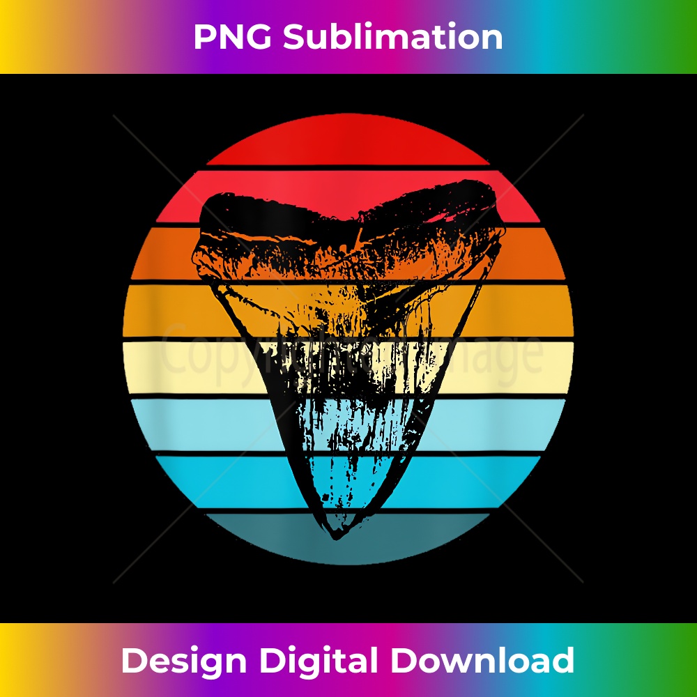 Fossil Megalodon Shark Tooth Retro Sunset Teeth Collector - | Inspire ...