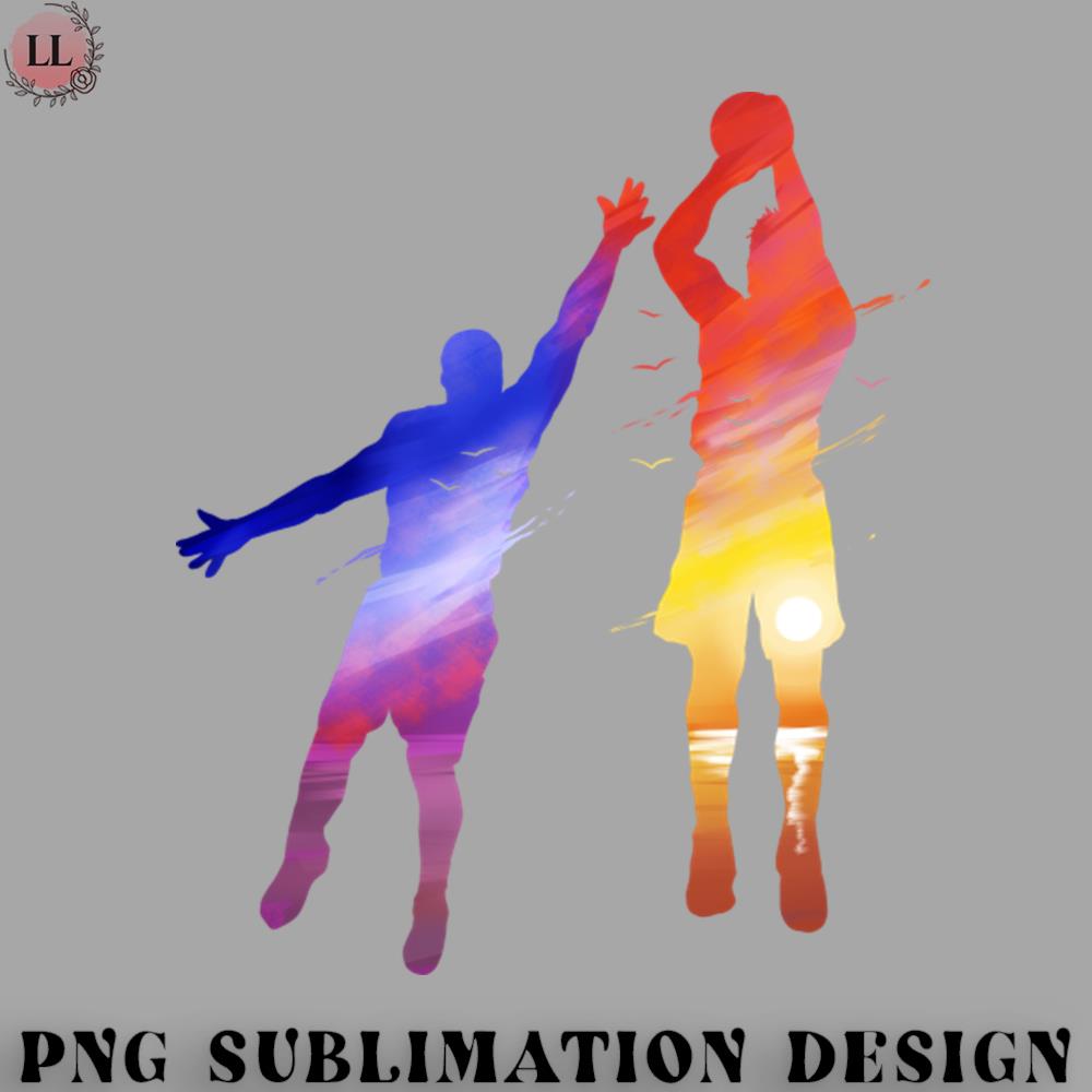 Basketball PNG Basketball Player Taking Jump Shot And Defend | Inspire ...