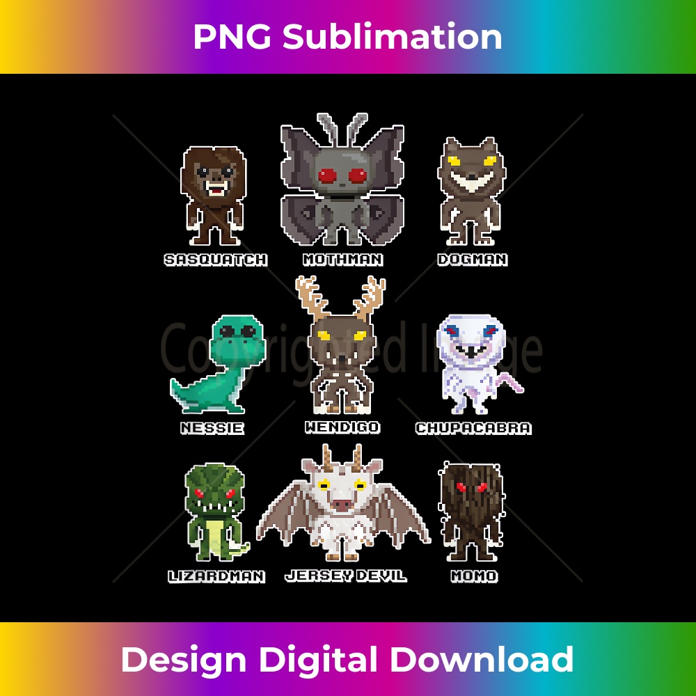 Bigfoot, Mothman, Wendigo, Dogman - 8-Bit Cryptid Pixel Art | Inspire Uplift