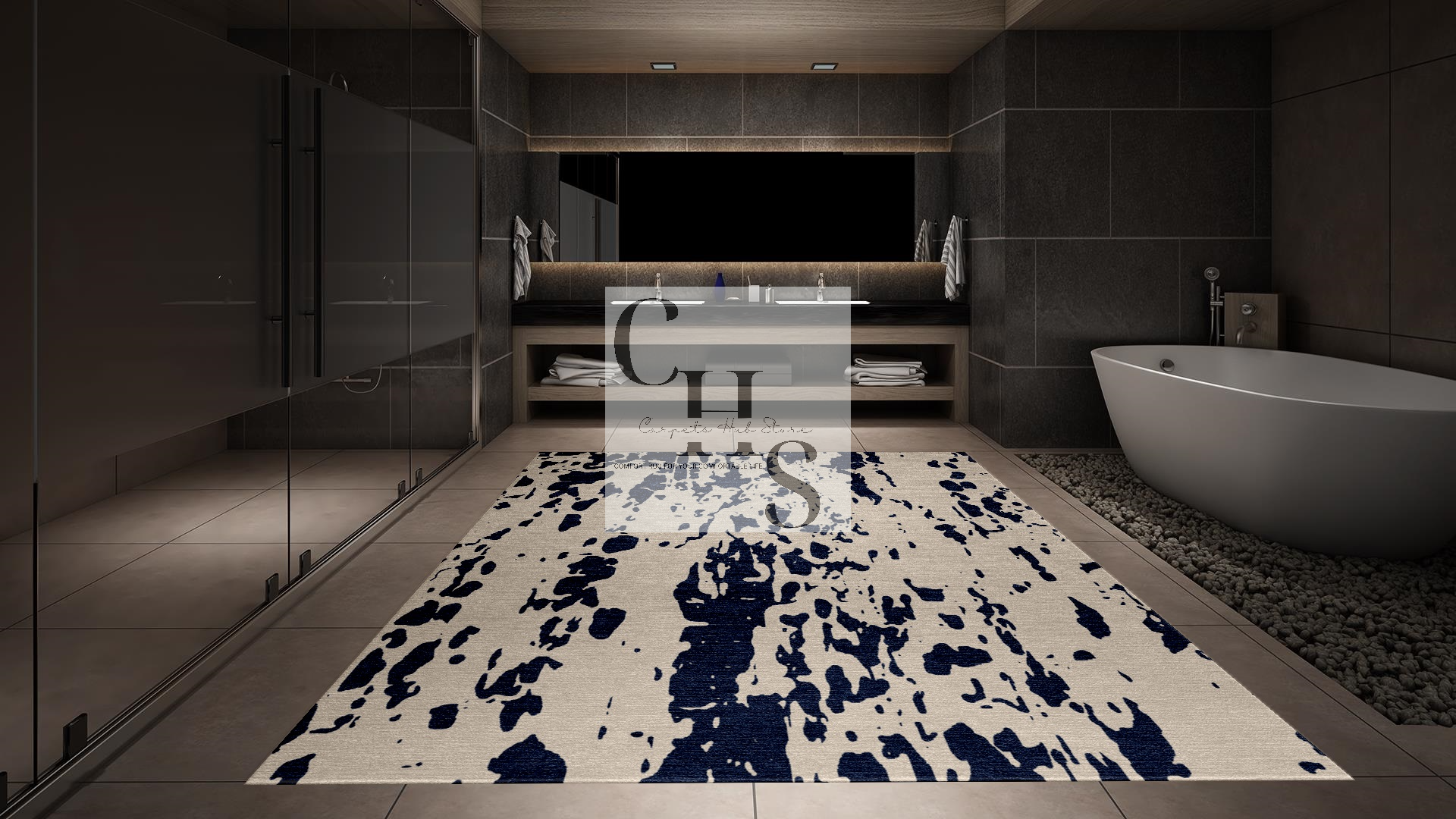 Blue and White Hand-Tufted NZ Wool Handmade Rectangle, Area | Inspire ...