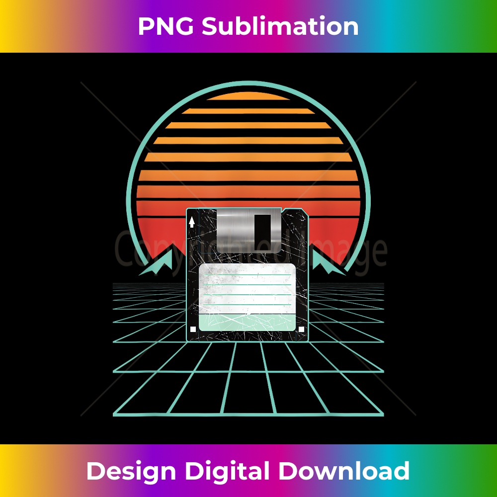 Vintage Floppy Disk Retro 70s 80s Sunset Geek Computer Nerd | Inspire Uplift
