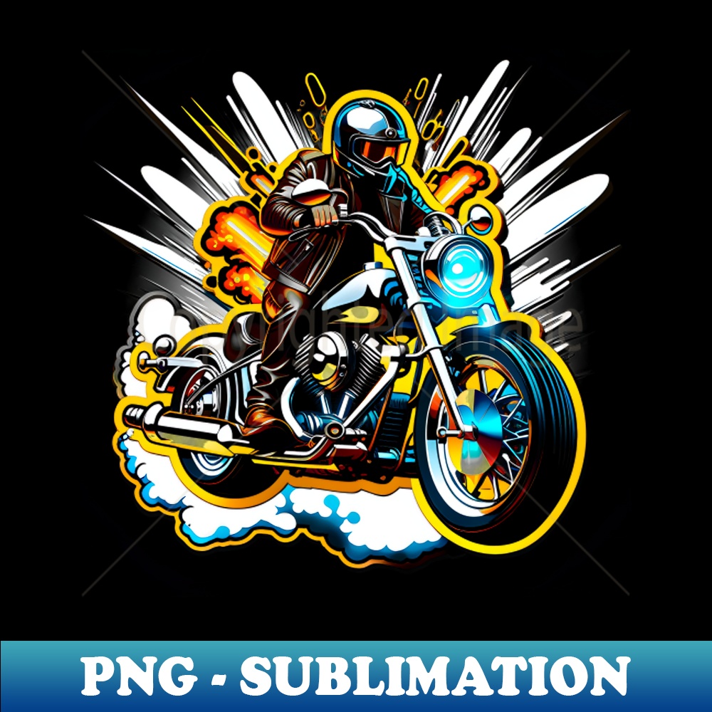 Biker riding a fancy chopper motorcycle - Exclusive Sublimat | Inspire ...