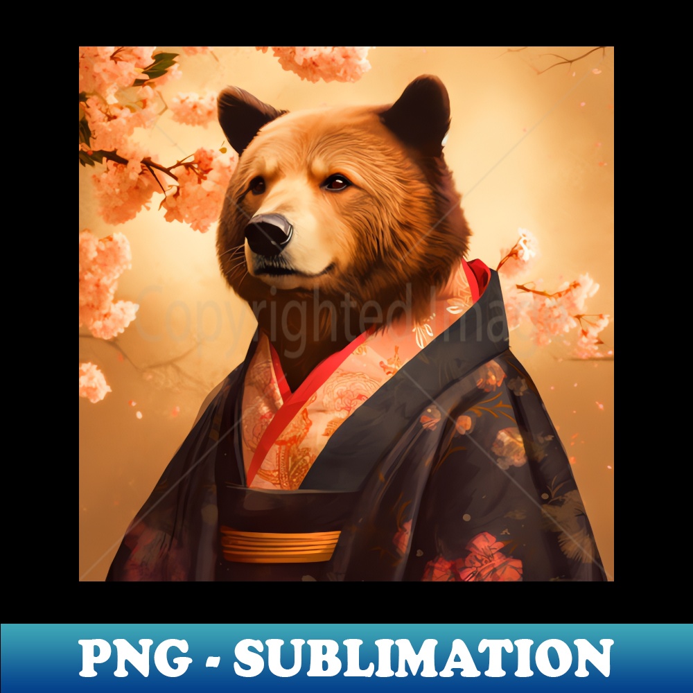 Kimono Bear with Cherry Blossoms in Japan - Exclusive PNG Su | Inspire ...
