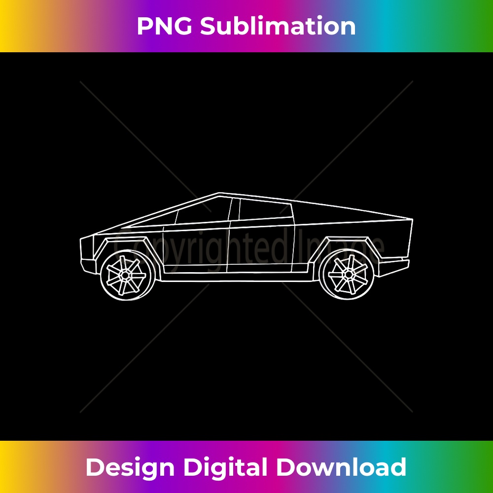 CyberTrucks Line Art Futuristic Truck Cyber Design EV Fan - - Inspire ...