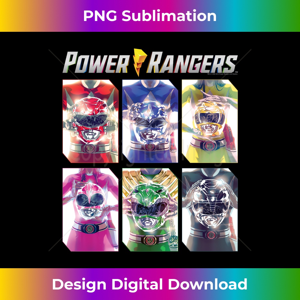 Power Rangers Graphic Color Character Helmet Panels Long Sle | Inspire ...