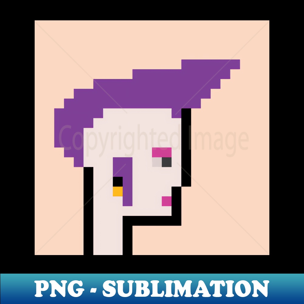 Pixel Art Female with Purple Mohawk Unique NFT Art from the | Inspire ...