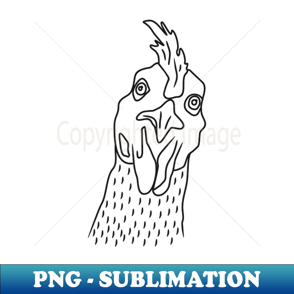 line art of curious chicken heads - Premium PNG Sublimation | Inspire ...
