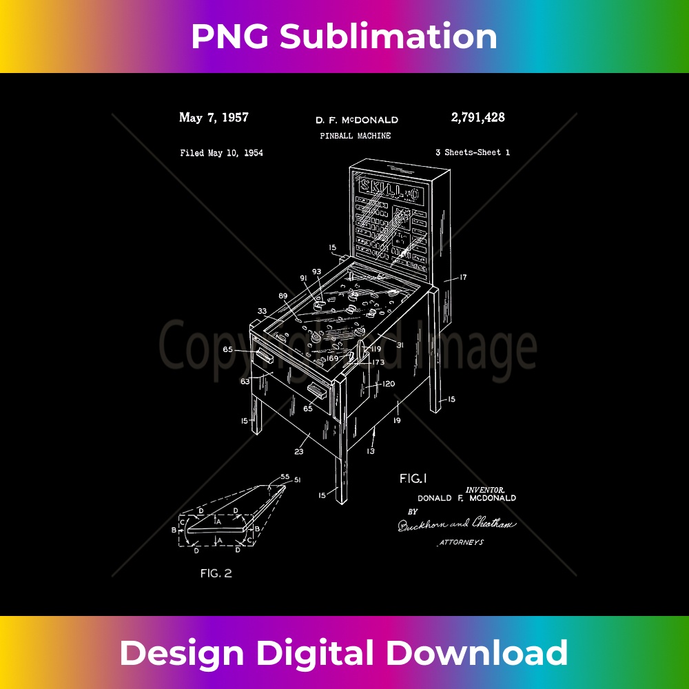 Vintage Patent Print 1957 Pinball Machine - Chic Sublimation - Inspire ...