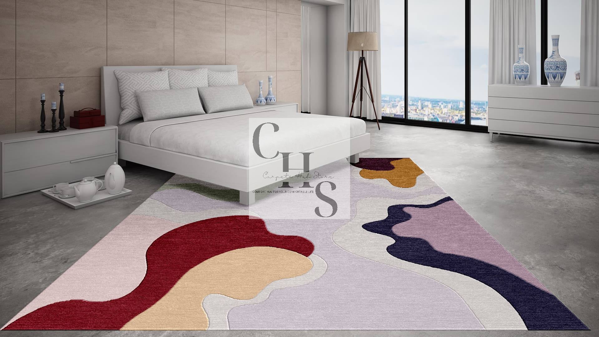 Red and White Multi Color Carpet for Home Hand-Tufted NZ Woo | Inspire ...