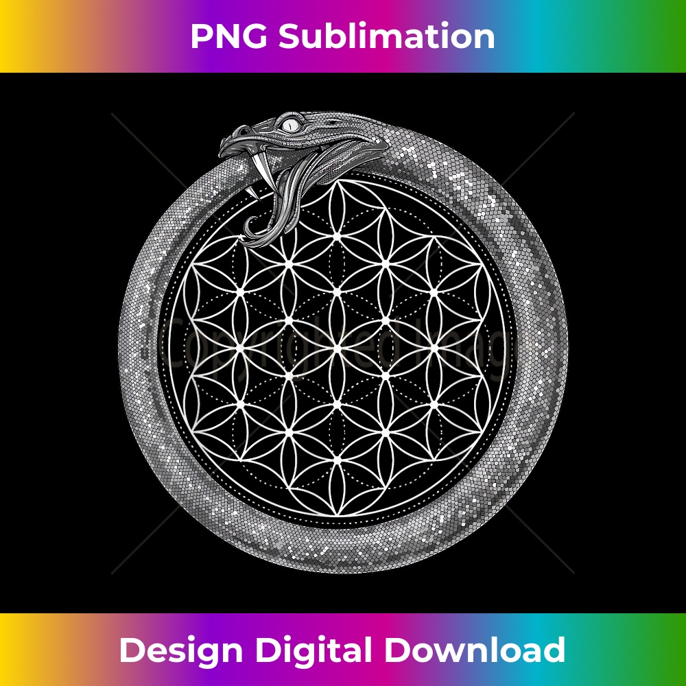 Ouroboros Snake Occult Sacred Geometry Flower Of Life Symbol | Inspire ...