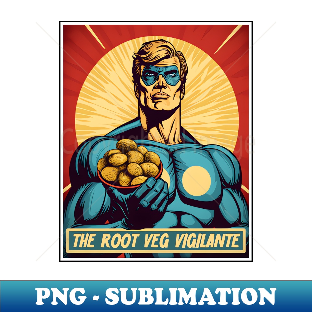 The Root Veg Vigilante - Vegan Superhero - Sublimation-Ready | Inspire ...