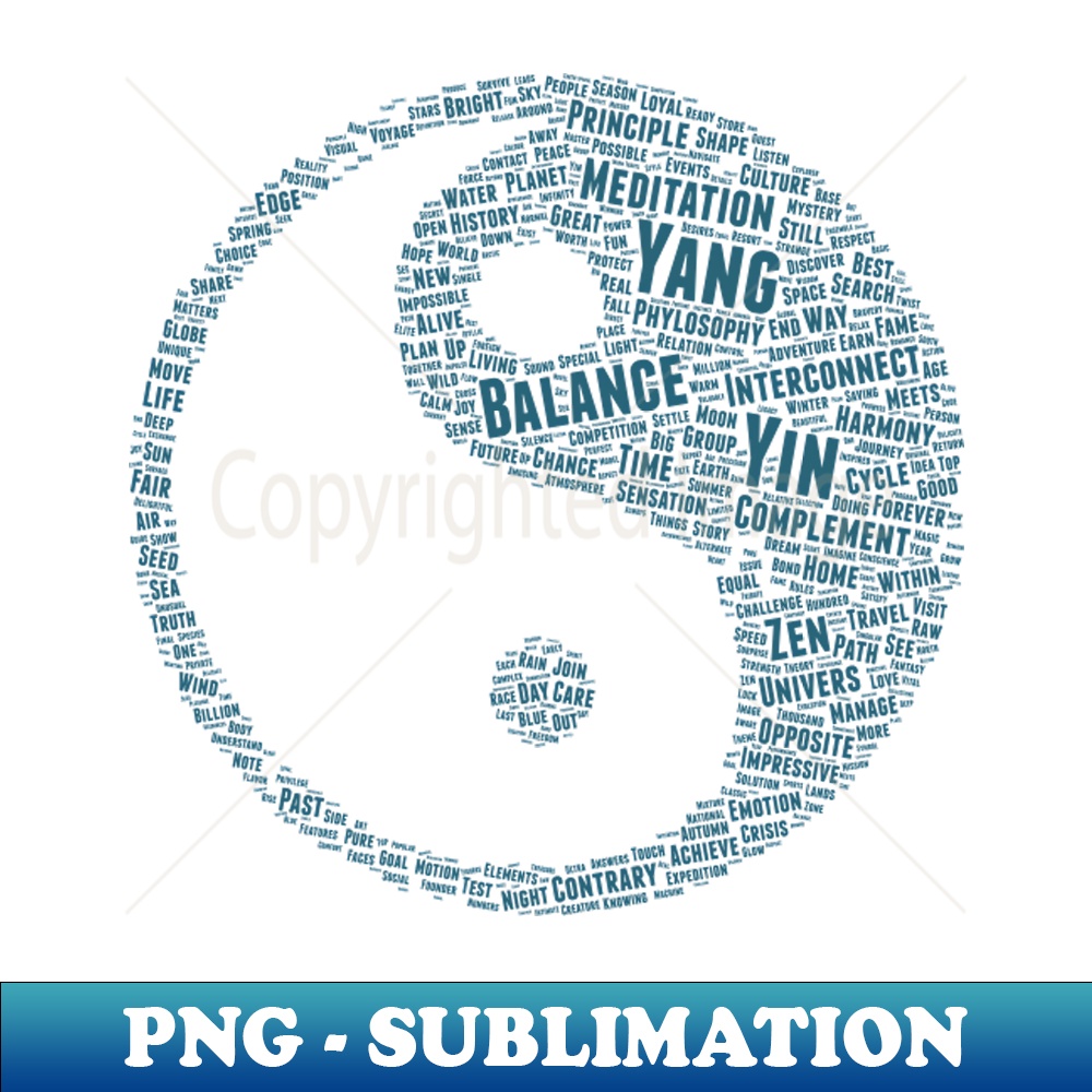 Yin Yang Philosophy Silhouette Shape Text Word Cloud - Elega | Inspire ...