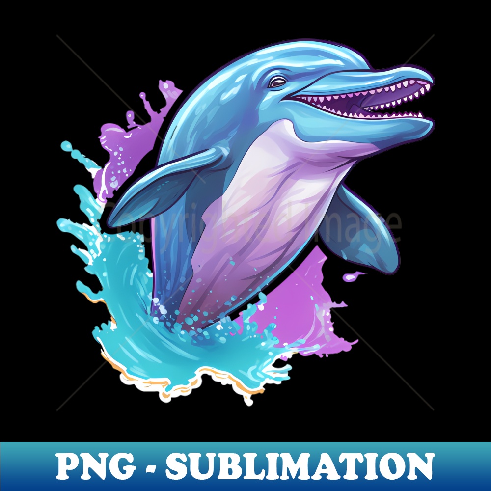 smiling dolphin leaping out of the water - Decorative Sublim | Inspire ...