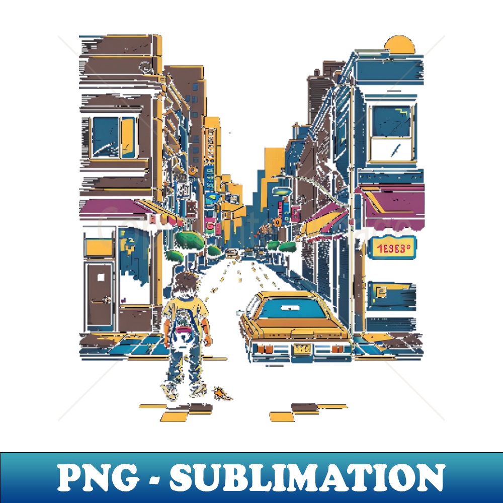 Welcome Street Pixel Art - High-Resolution PNG Sublimation F | Inspire ...