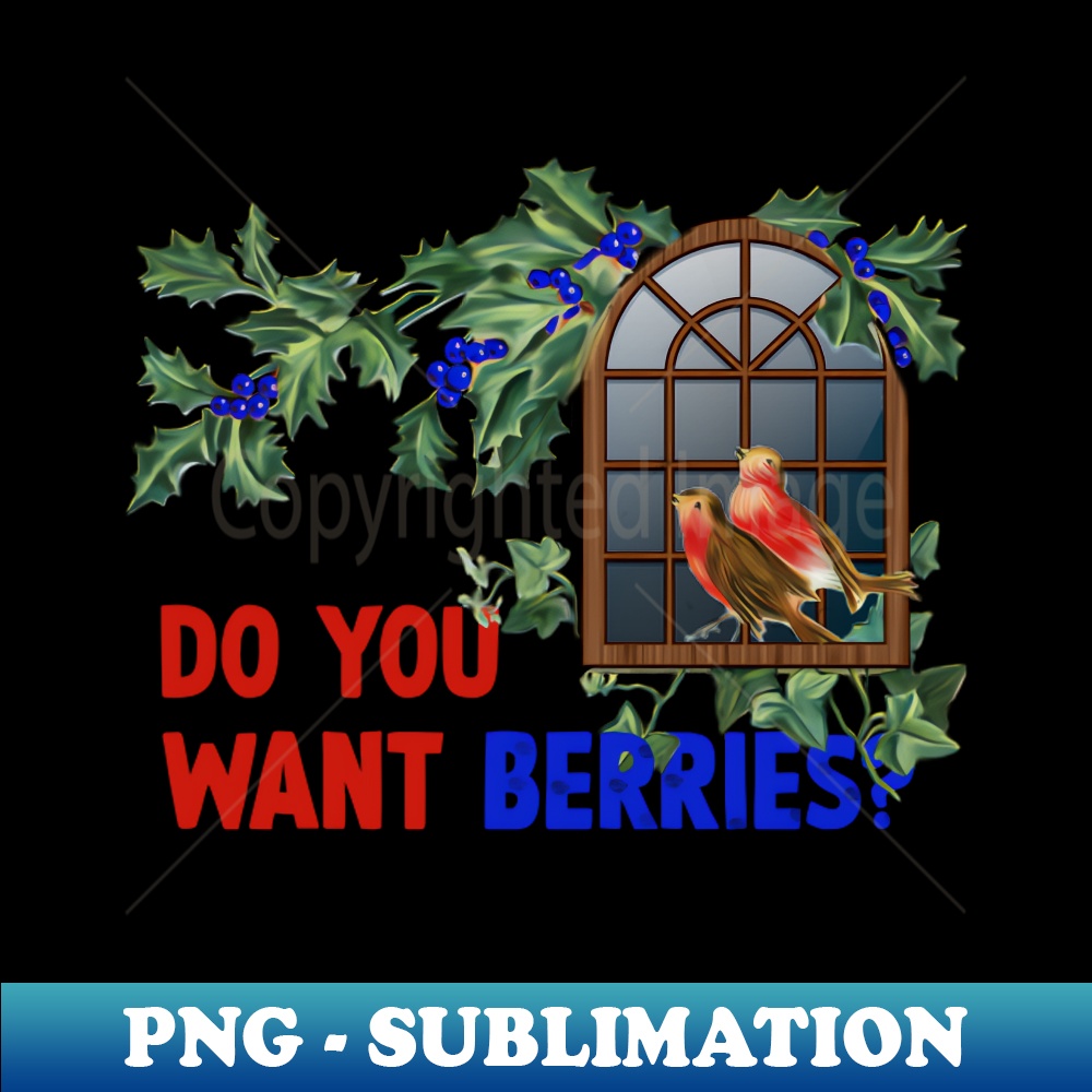 Blue berries and bird artwork - High-Quality PNG Sublimation | Inspire ...