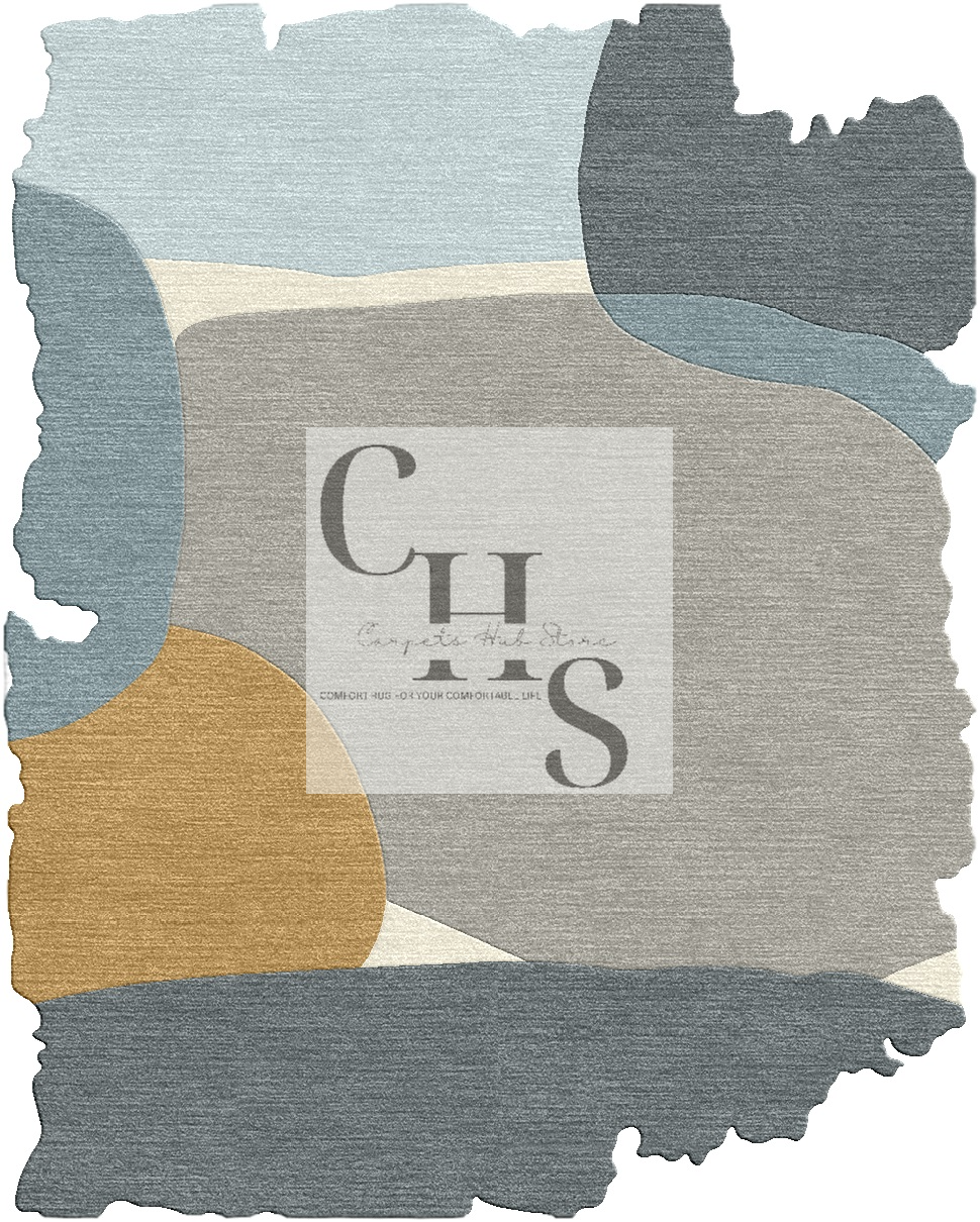 White Yellow and Grey Rectangle NZ Wool and Silk Area Rug Fo - Inspire ...