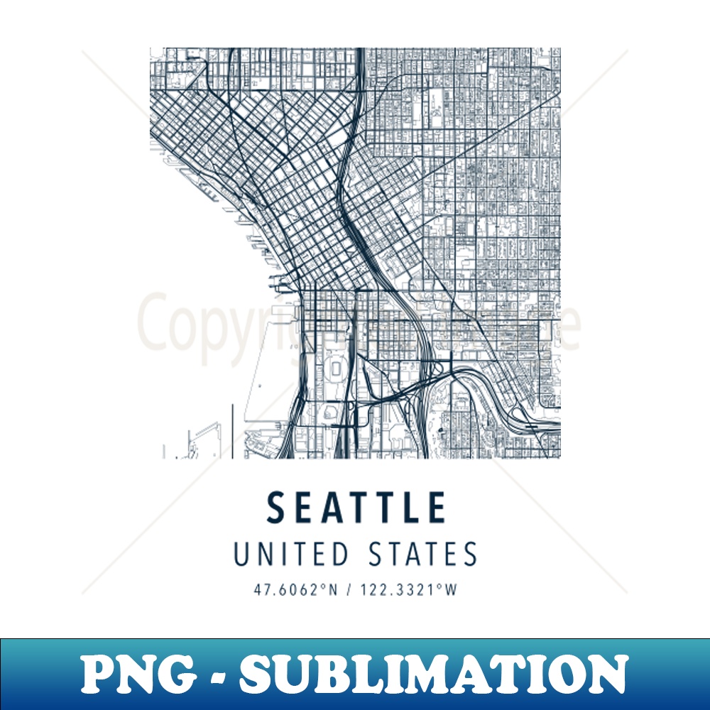seattle simple map - Exclusive PNG Sublimation Download - St | Inspire ...