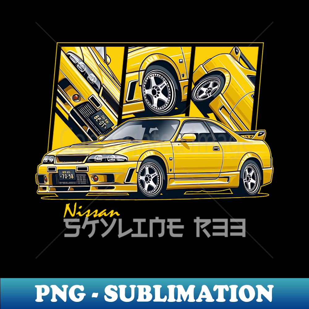 Nissan Skyline r33 GTR JDM Car - Unique Sublimation PNG Down | Inspire ...