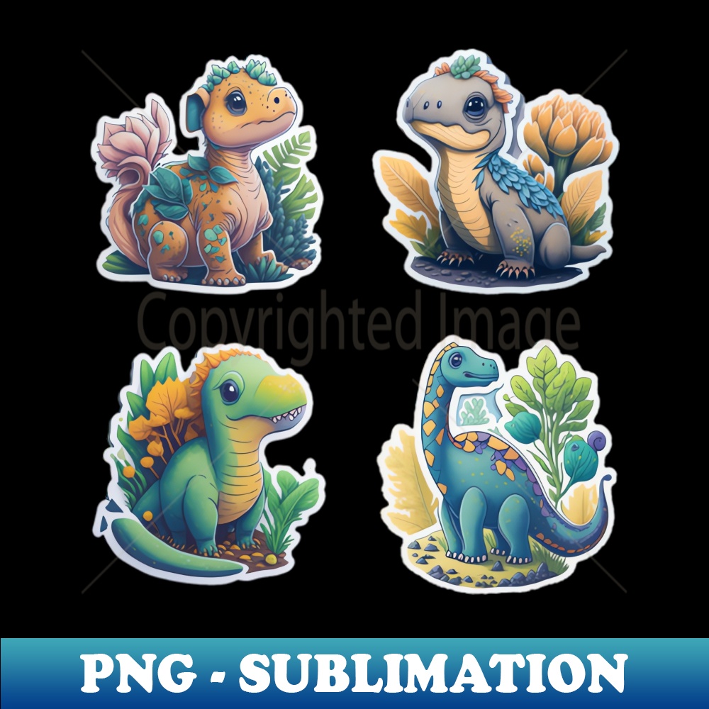 Cute Dinosaur Sticker Pack- Cool Animal - PNG Transparent Su - Inspire ...