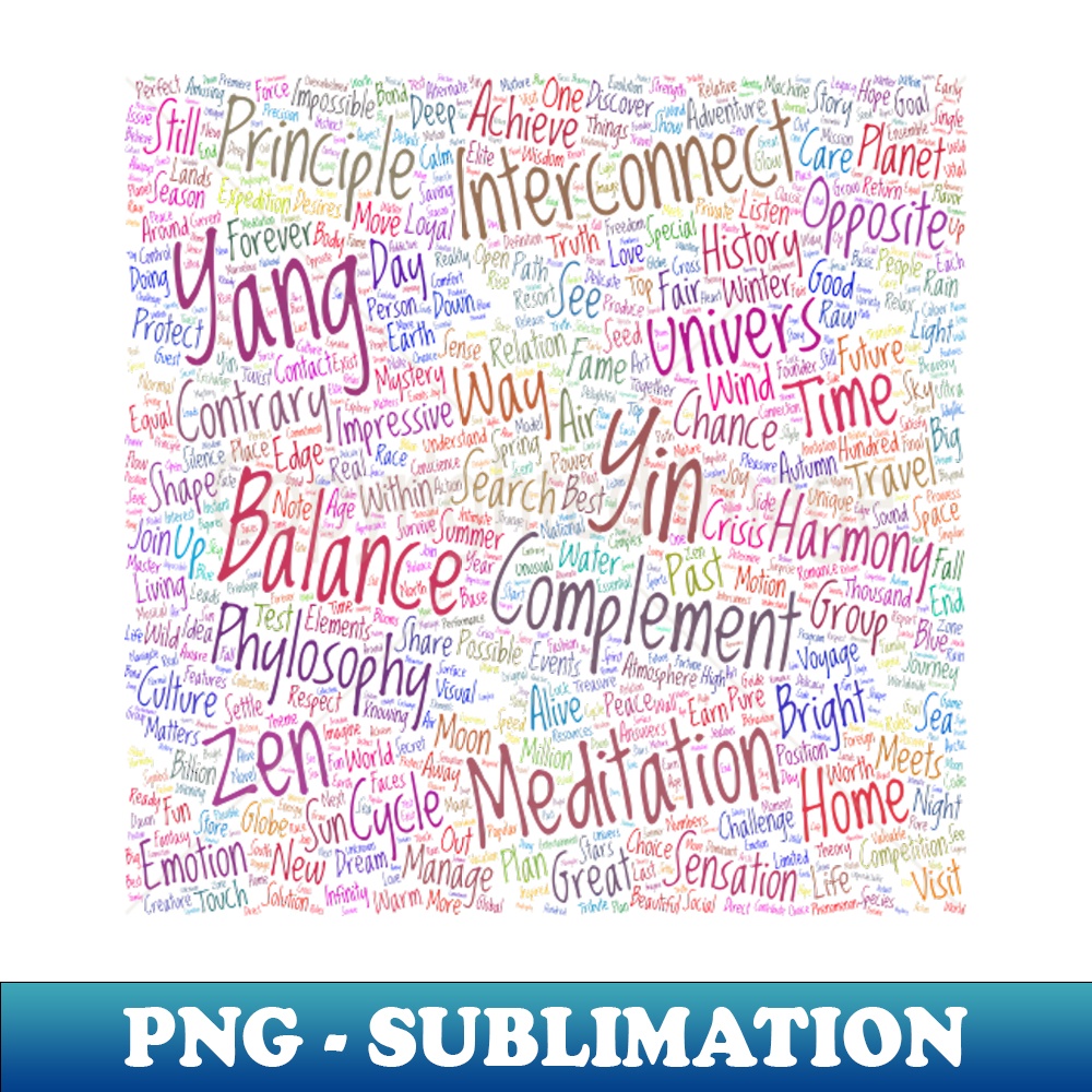 Yin Yan Interconnect Pattern Text Word Cloud - Signature Sub - Inspire ...