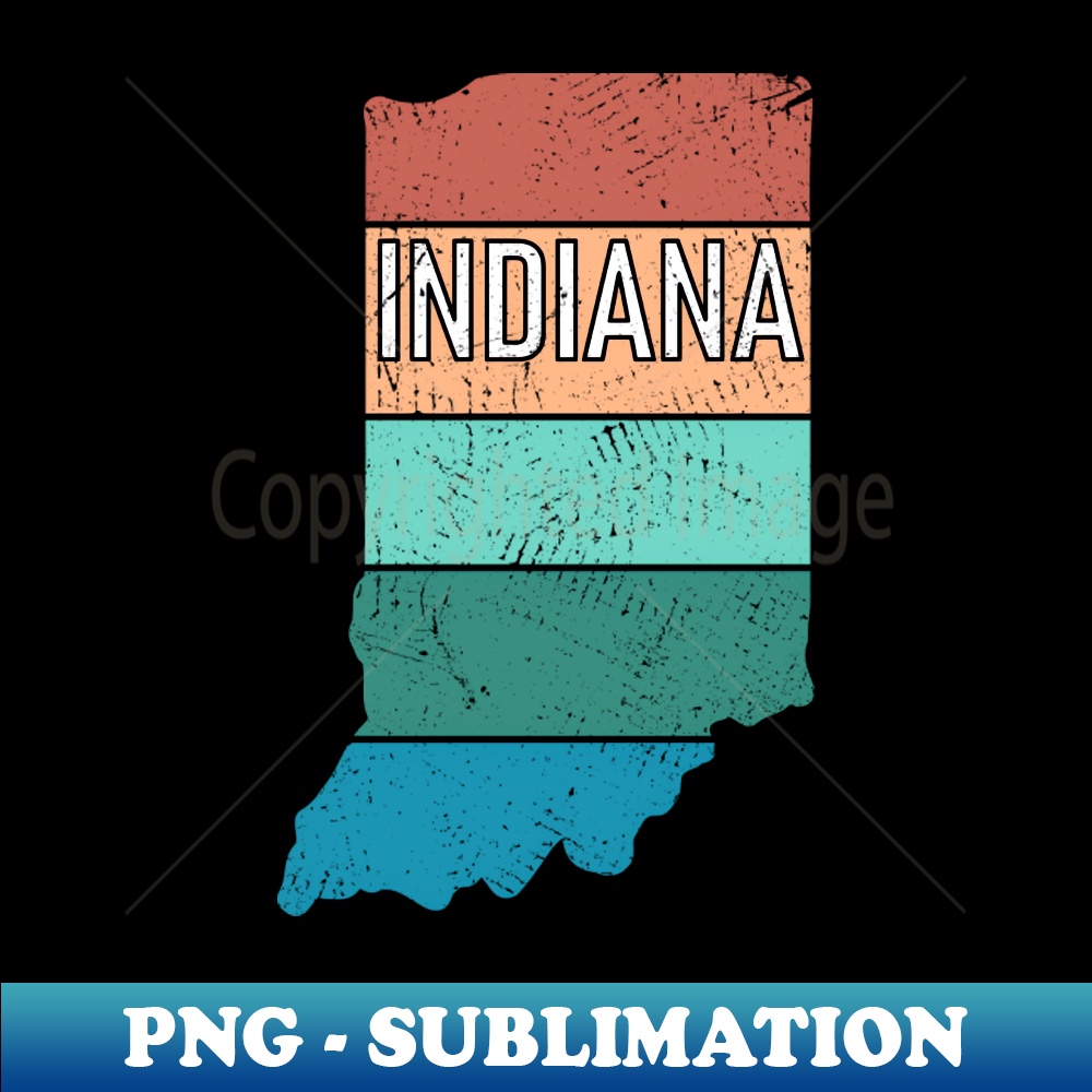 Indiana State Pride Retro Outline - Stylish Sublimation Digi | Inspire ...