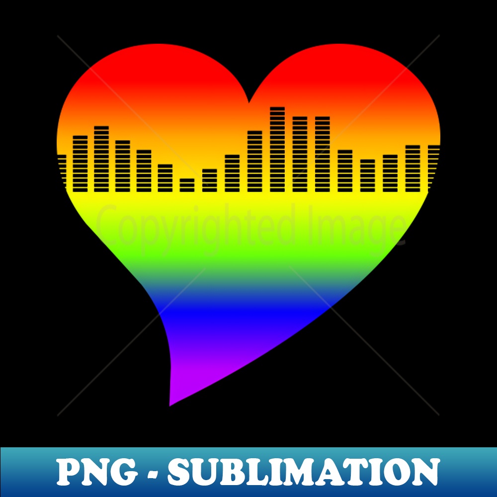 Pride Graphic Equalizer Heart - Modern Sublimation PNG File - Inspire Uplift
