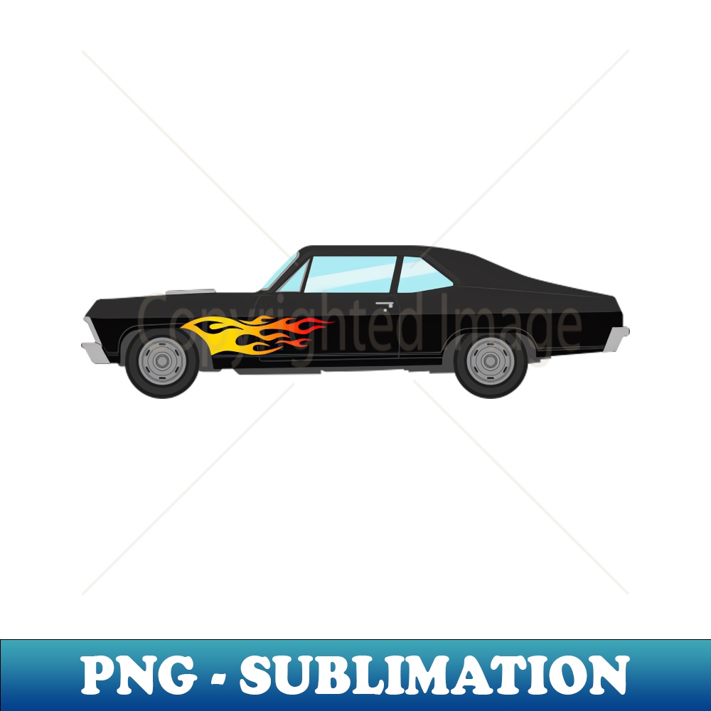 Chevy Nova SS With Flames Illustration - PNG Sublimation Dig | Inspire ...