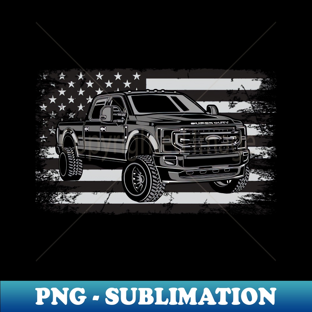 Classic Modern American Pickup Truck on American Flag - Prem | Inspire ...