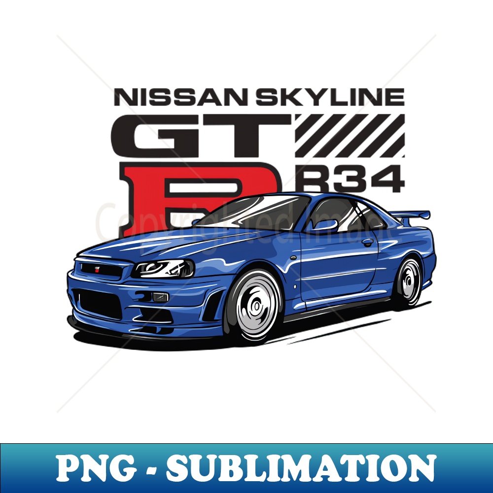 Nissan Skyline GTR R34 JDM Legend - PNG Sublimation Digital | Inspire ...
