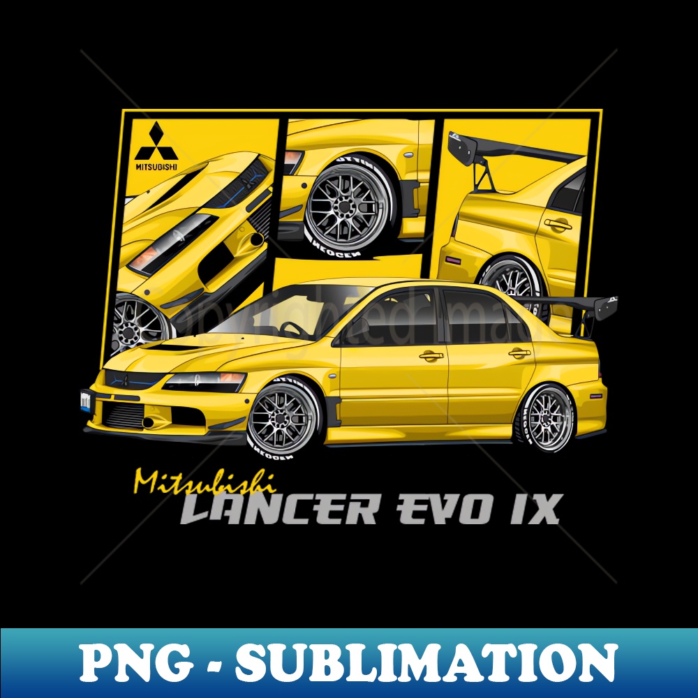 Mitsubishi Lancer Evolution EVO Yellow 9 JDM - Artistic Subl - Inspire ...