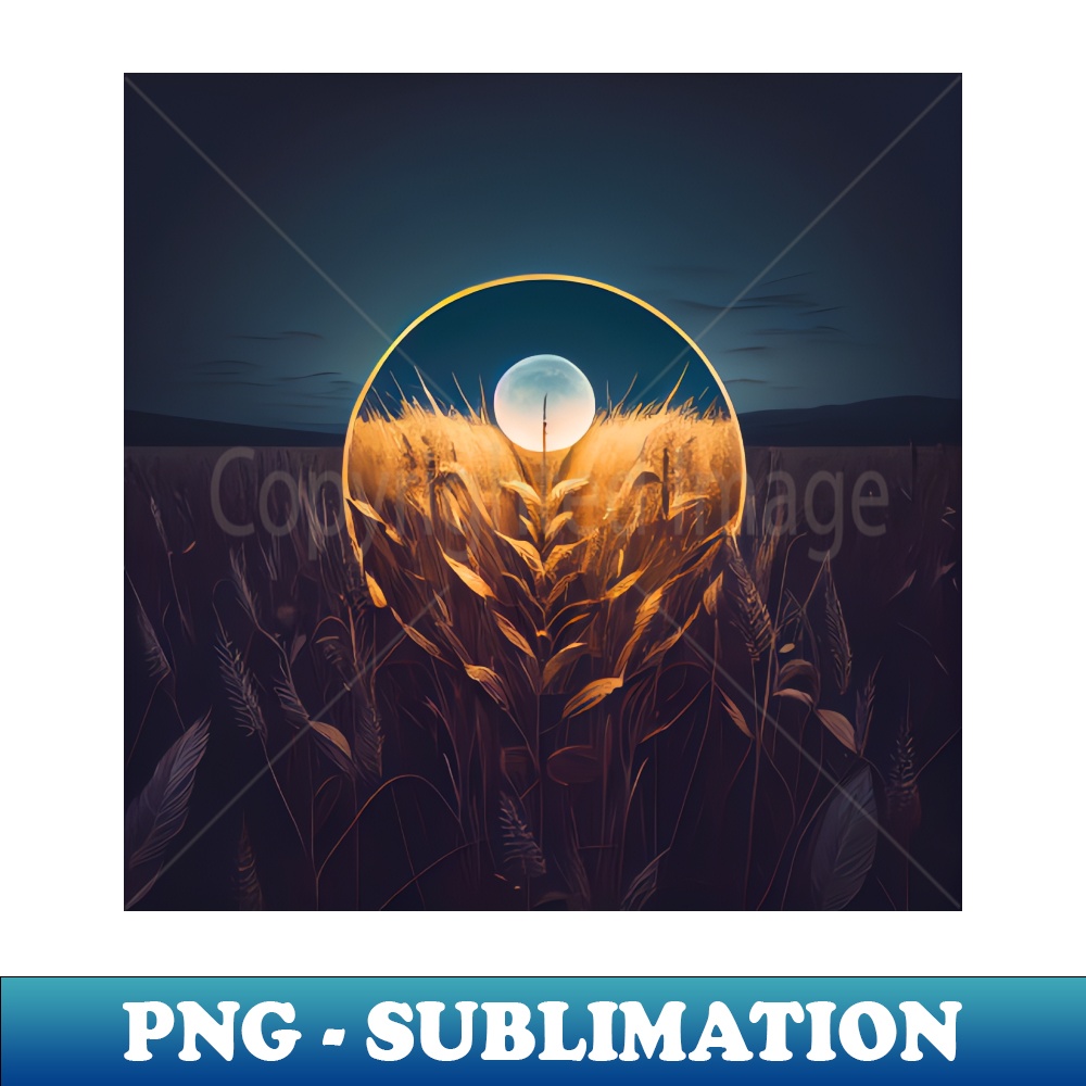Beautiful Wheatfield on Moon Background - PNG Transparent Di | Inspire ...