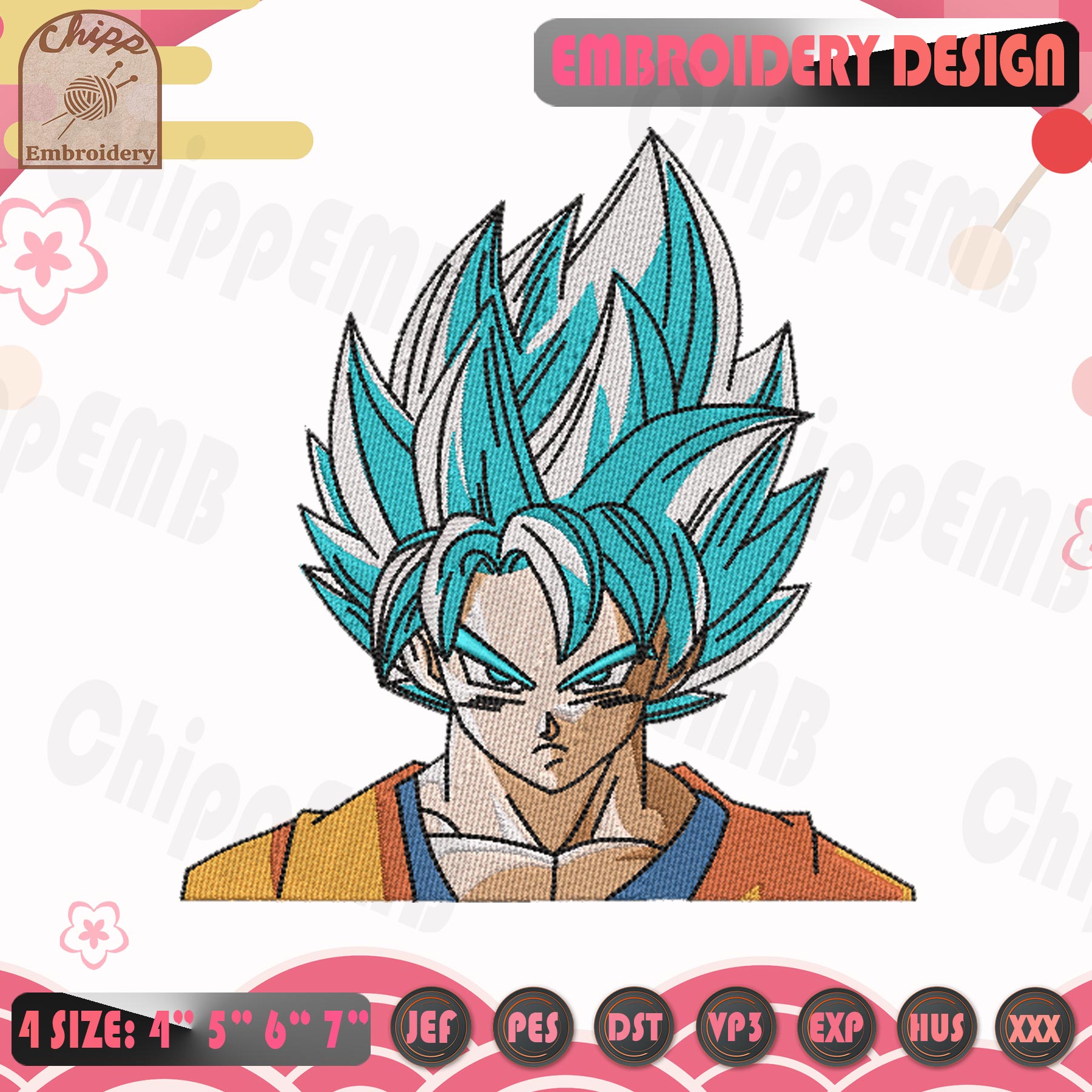 Goku Embroidery Design, Dragon Ball Embroidery Design, Anime | Inspire ...