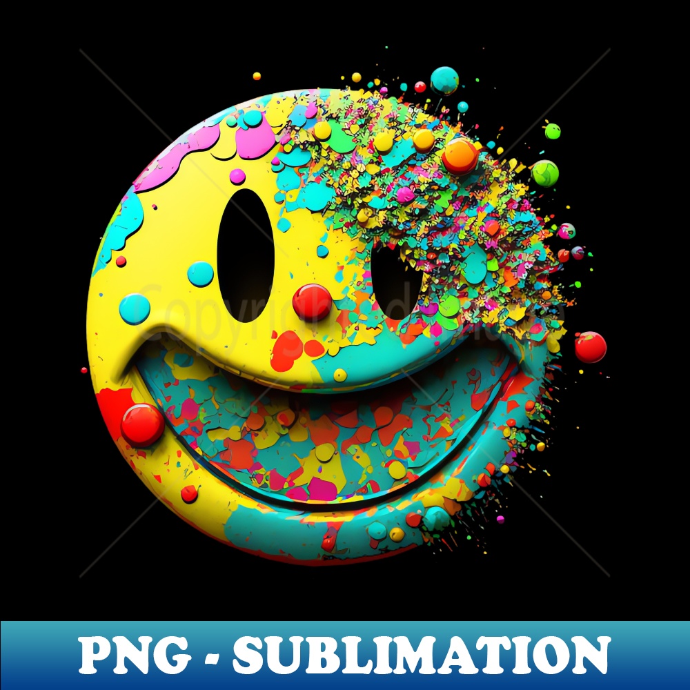 Pop Culture Smiley Face - High-Resolution PNG Sublimation Fi | Inspire ...
