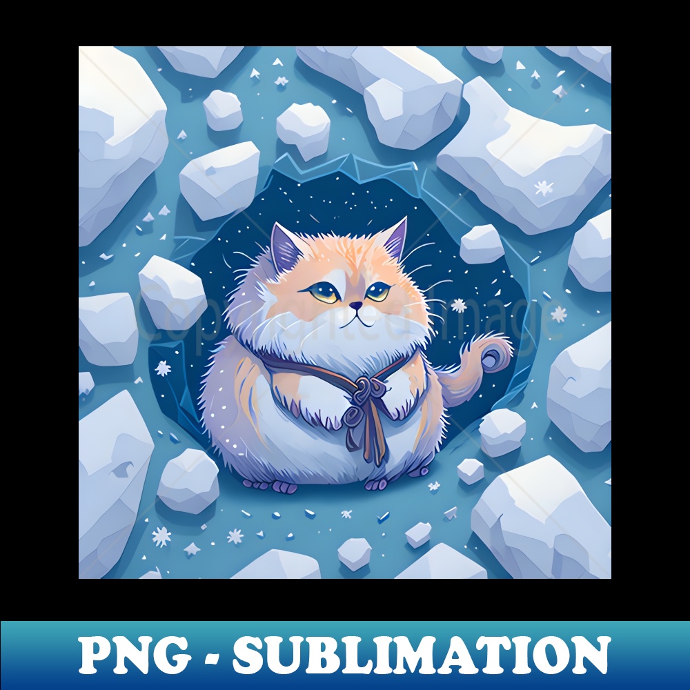 watercolor mutant icy cat in her hiding place sticker - Sign | Inspire ...