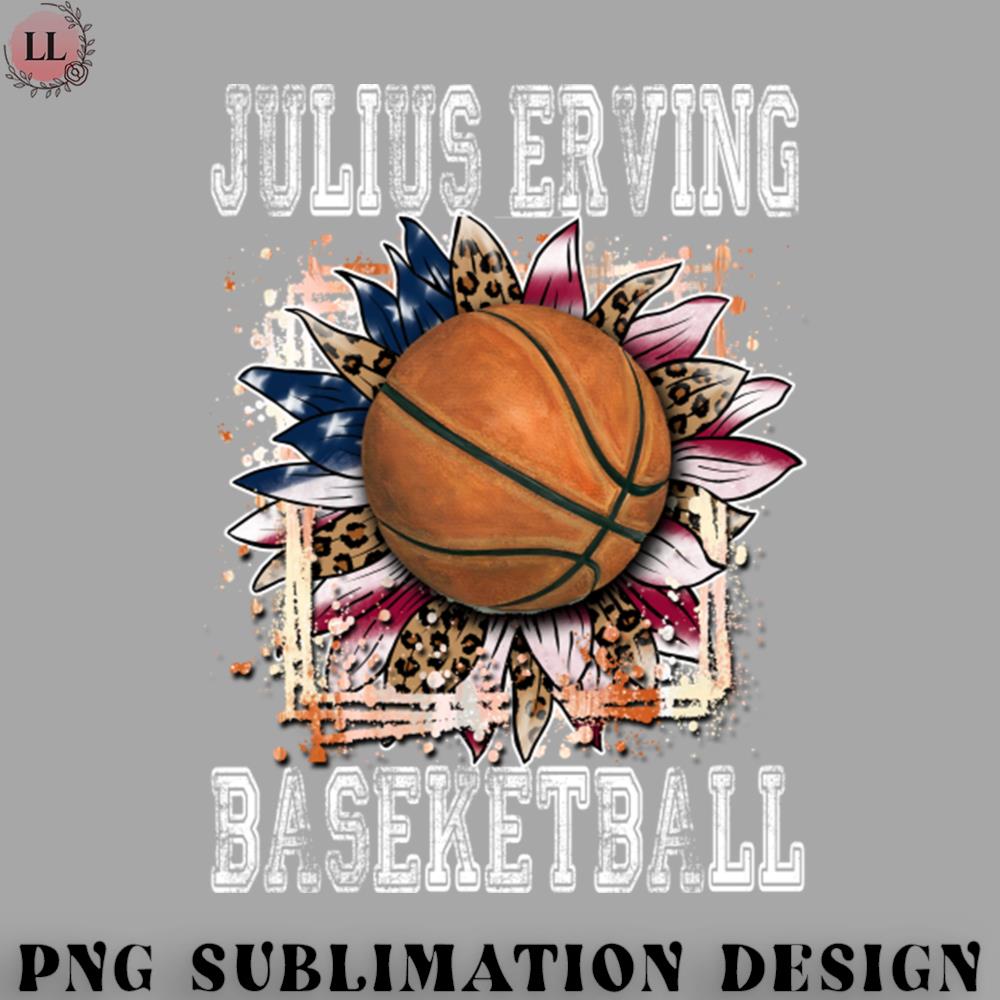 Basketball PNG Graphic Aesthetic Erving Name Flowers Basketb | Inspire ...