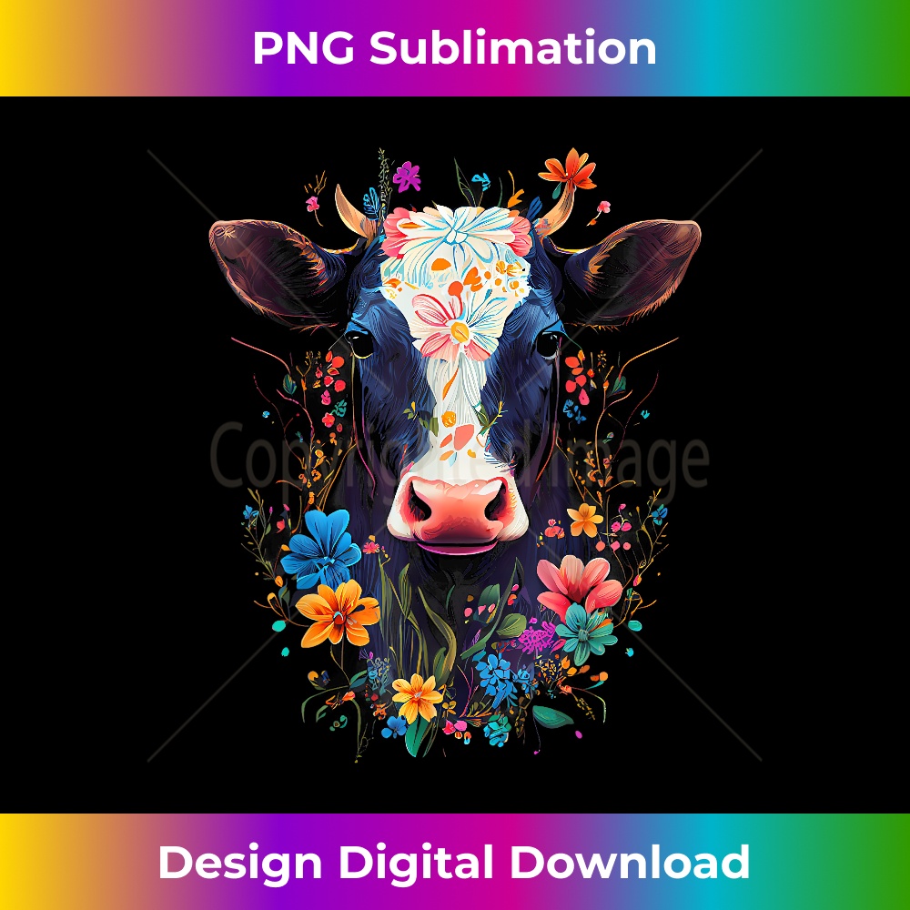 Floral Cow Spring Nature Lovers Graphic Tees for Men Women - | Inspire ...