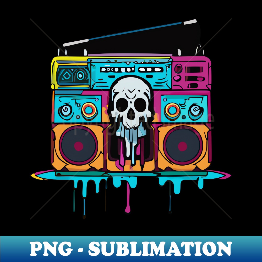 Drippy Skull Boombox - Instant PNG Sublimation Download - Fa | Inspire ...