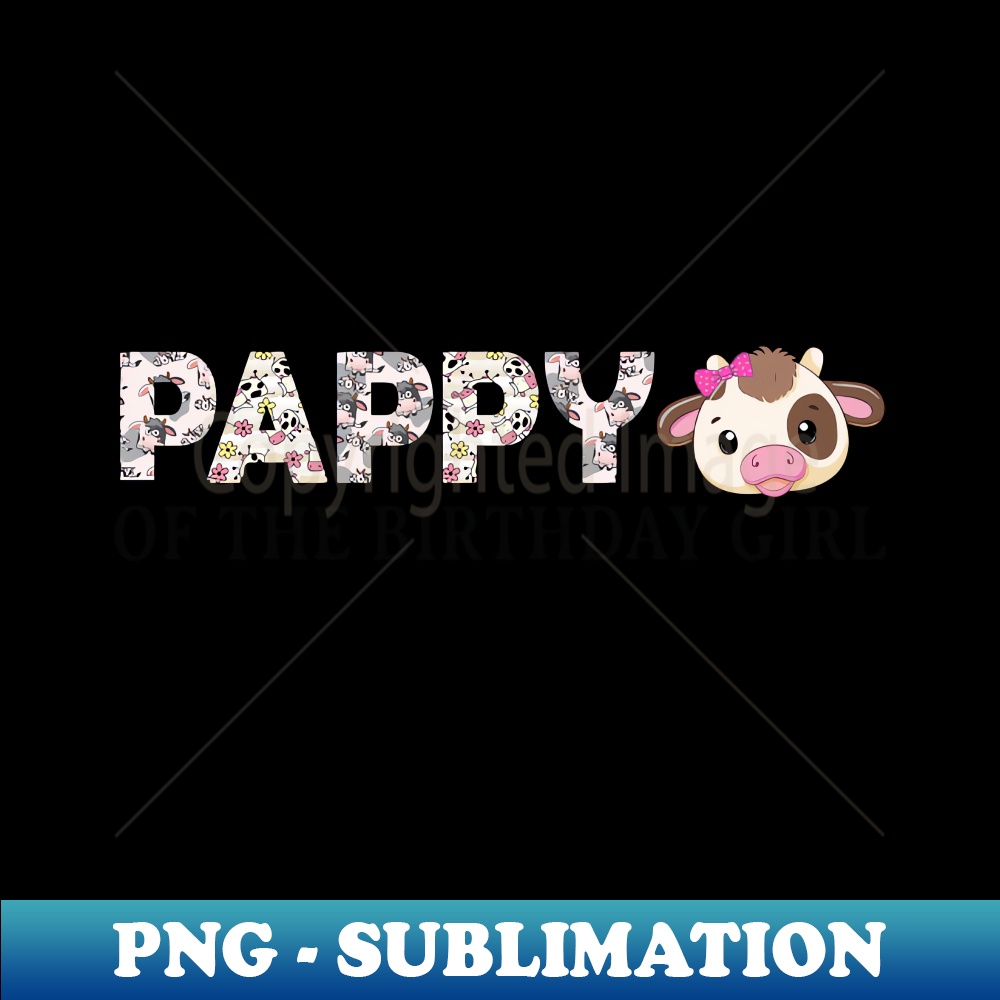 Pappy Of Birthday Girl Cow Themed Cow Print - Signature Subl | Inspire ...