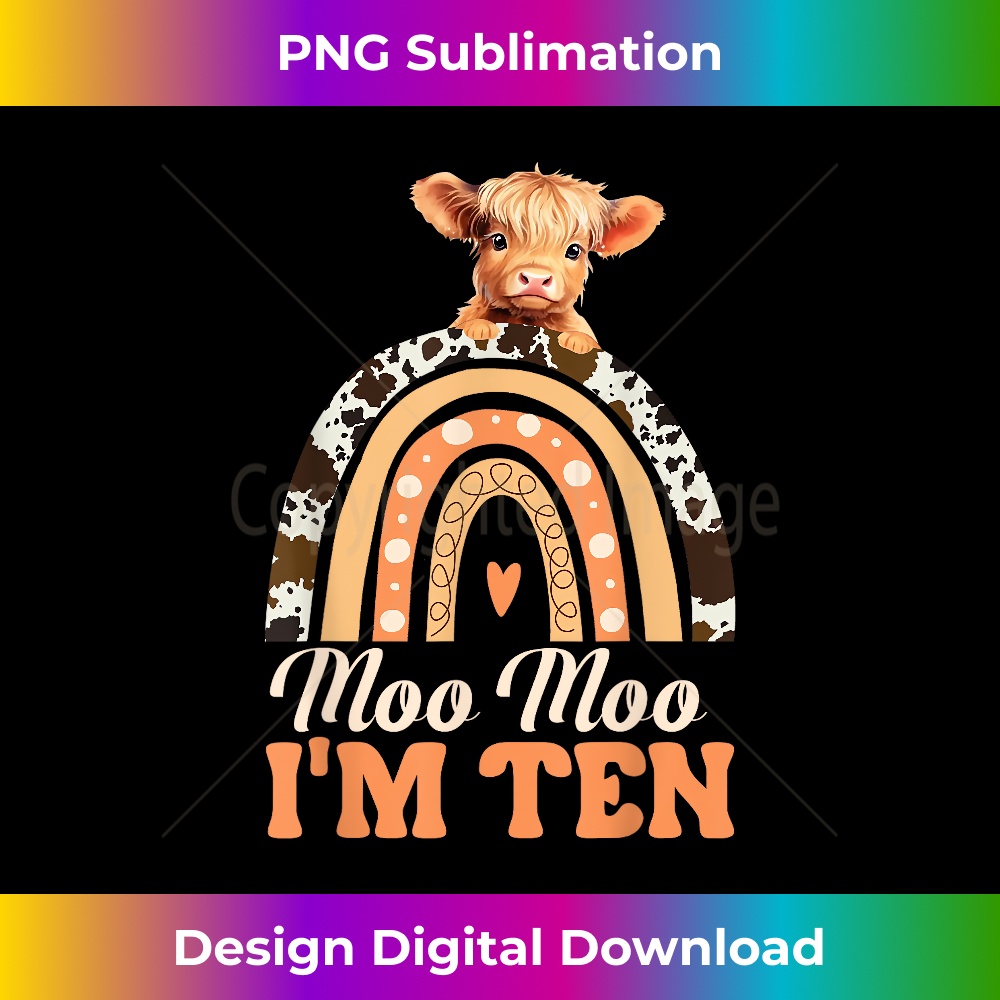 Moo Moo Im Ten Birthday Decorations Highland Cow 10th Bday - | Inspire ...