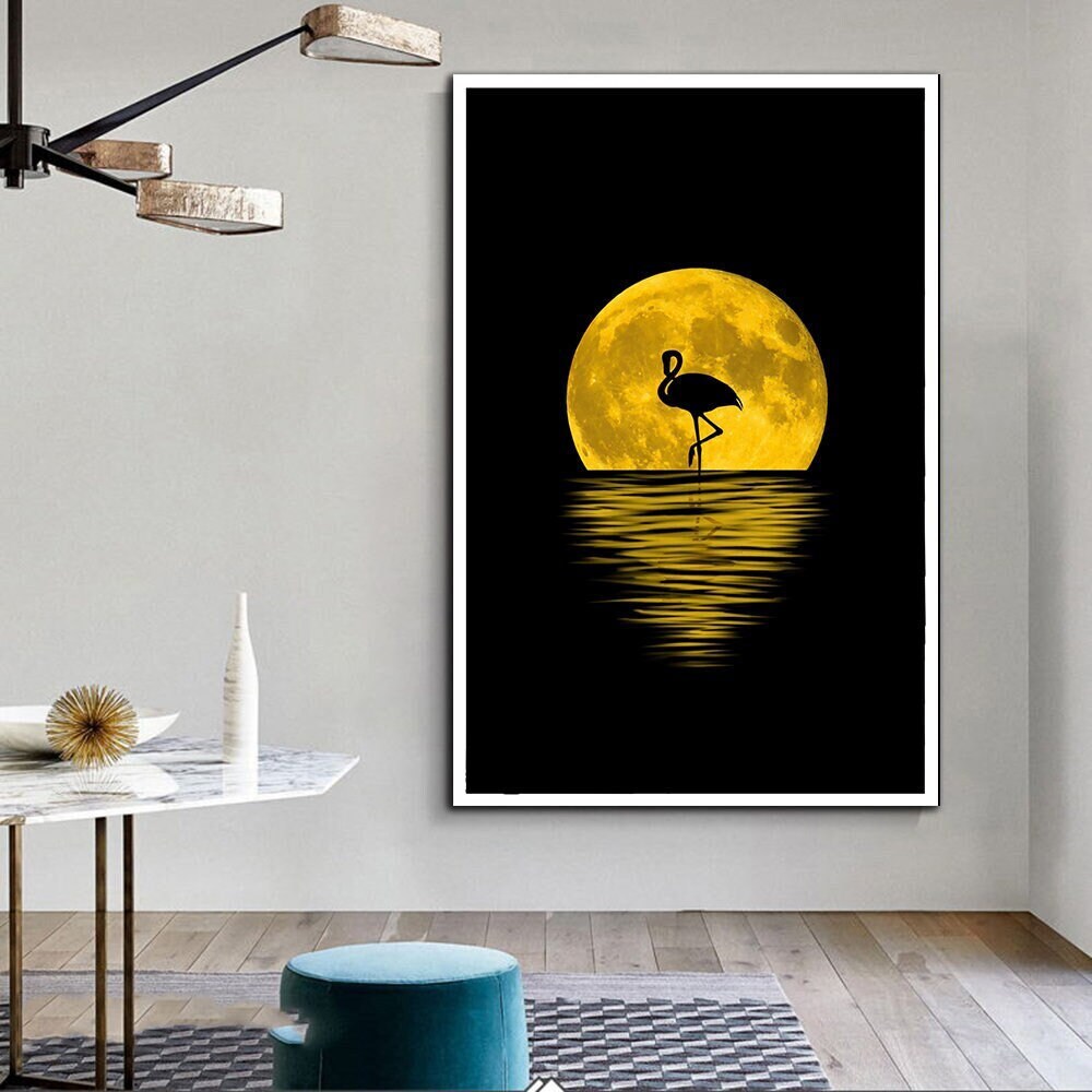 Full Moon Landscape, Sea Landscape, Moon Wall Art, Big Moon | Inspire ...
