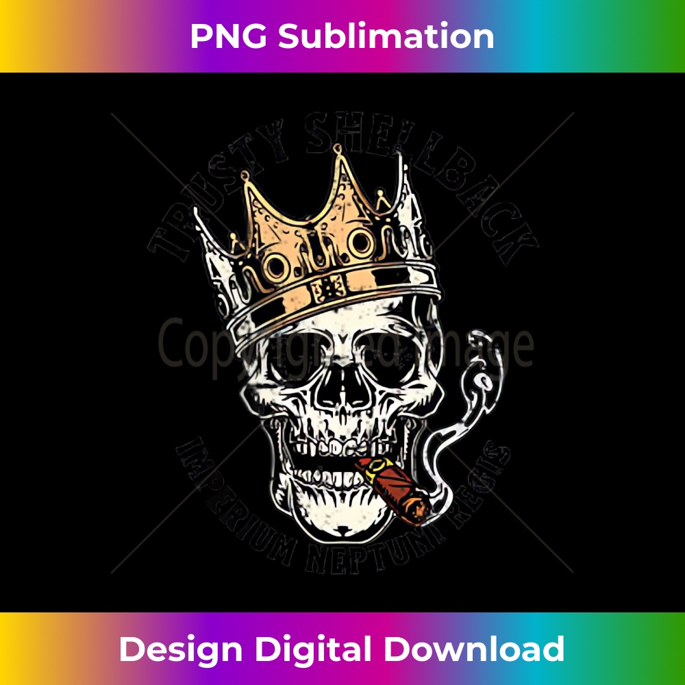 Trusty Shellback Skull on Front and Back Distressed Design - | Inspire ...